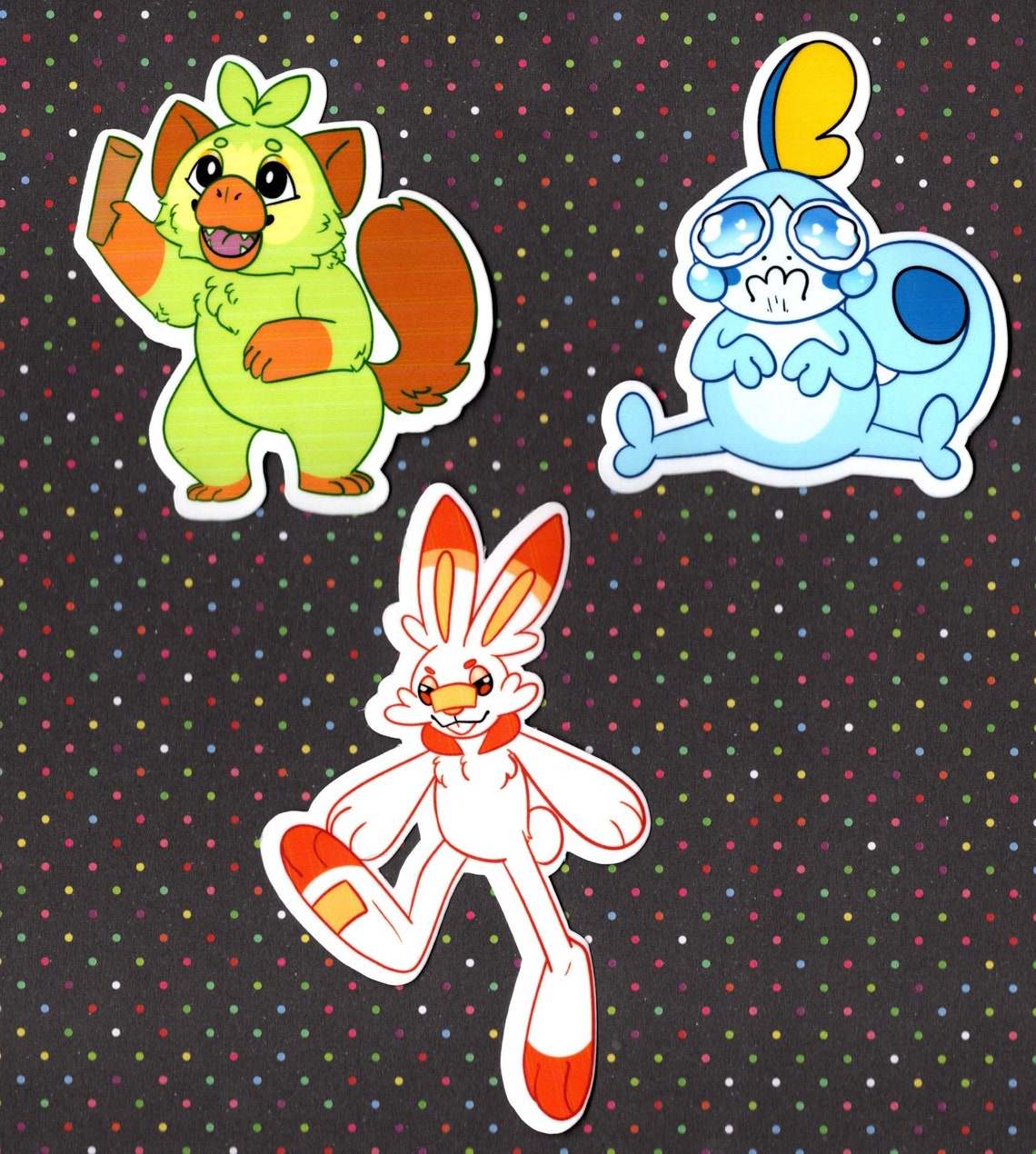 Gen 8 Pokemon Starter Stickers Holographic Shiny Alts - Etsy