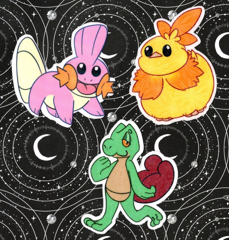 Gen 3 Pokemon Starter Stickers Holographic Shiny Alts - Etsy