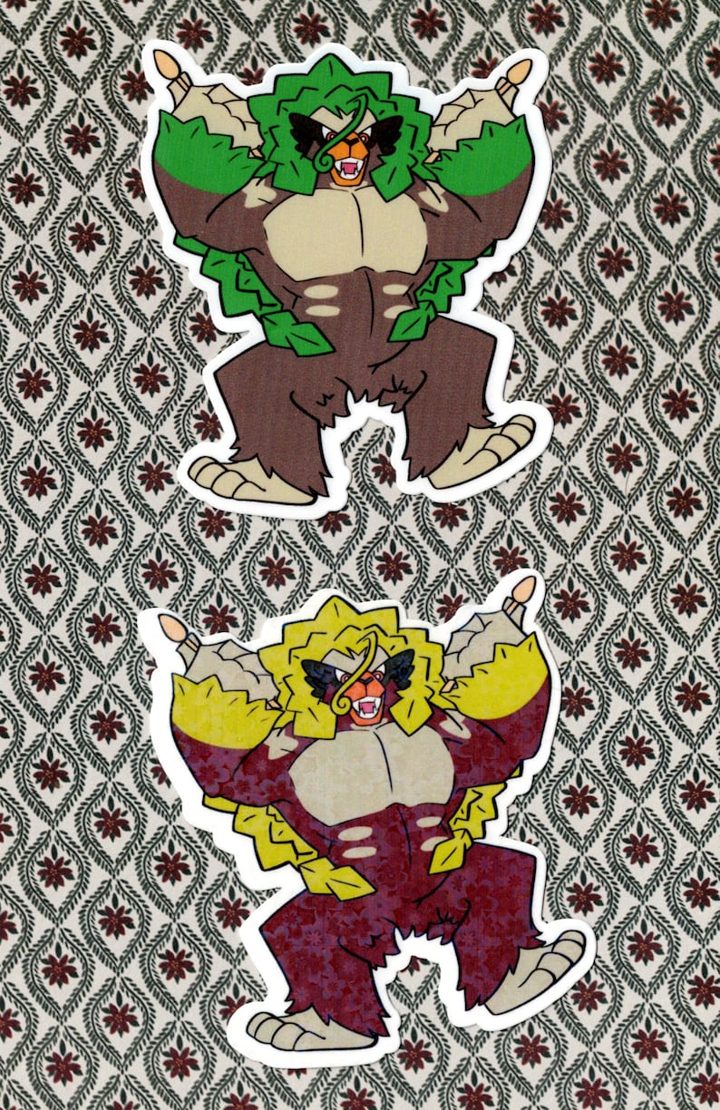 Rillaboom Pokemon Vinyl Sticker + Shiny Holographic Variant - Etsy