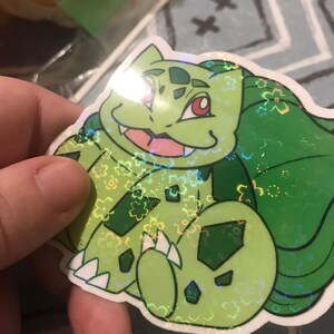 Gen 1 Pokemon Starter Stickers + Holographic Shiny Alts - Etsy