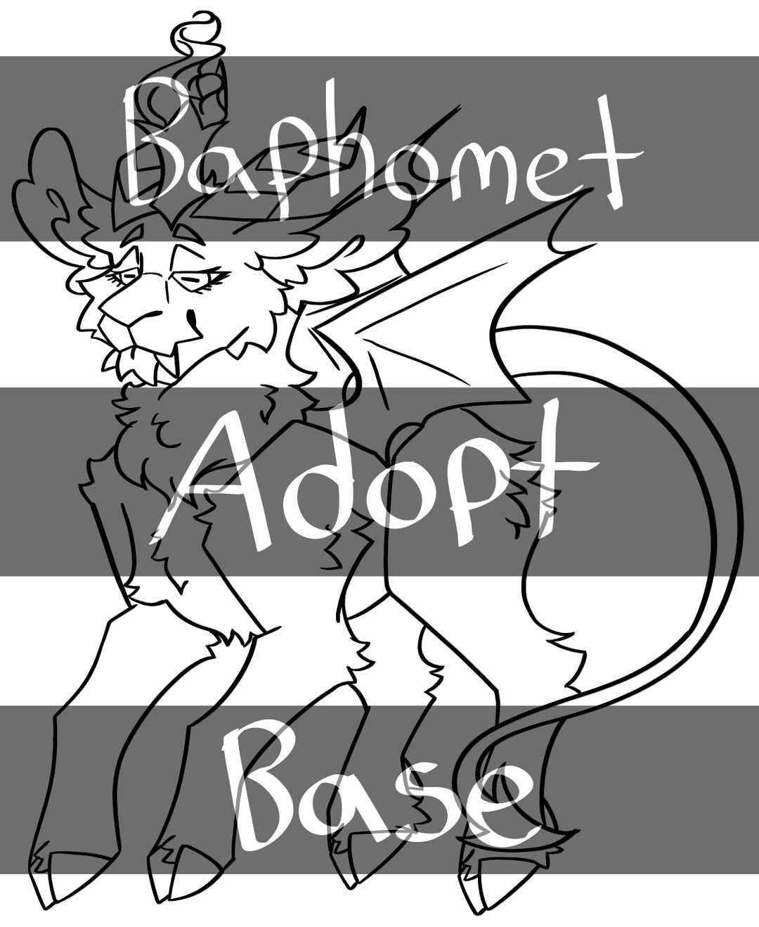 P2U Baphomet Goat Furry Adoptable Adopt Base Lineart - Etsy
