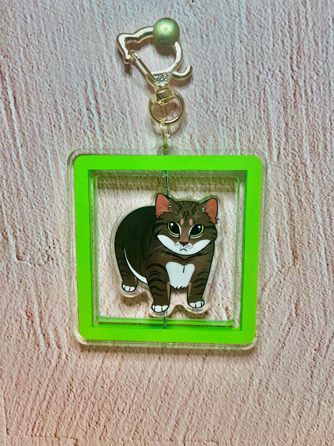 Oia Cat Ethel Meme Cat Double Sided Rotating Fidget Charm - Etsy