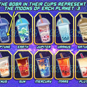 GALAXY BOBA TEA - Acrylic Charms - Etsy