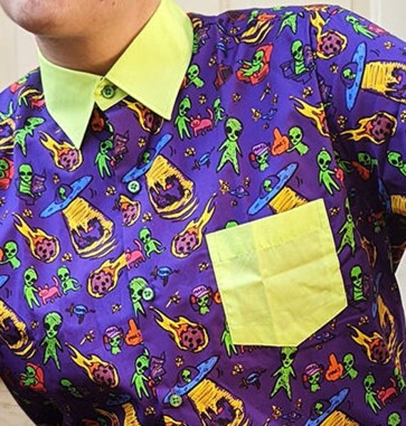 Aliens Button up Shirt - Etsy
