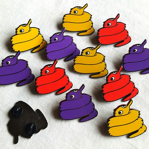 Worm on a String Pin Back Broach Accessory Colorful and | Etsy