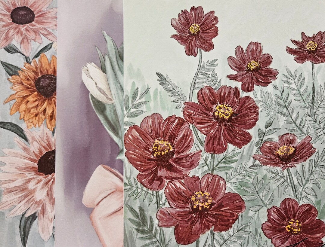 Flower Prints Set of 3, 8x10 Nature Wall Art Colorful Wall Art Tina Z ...