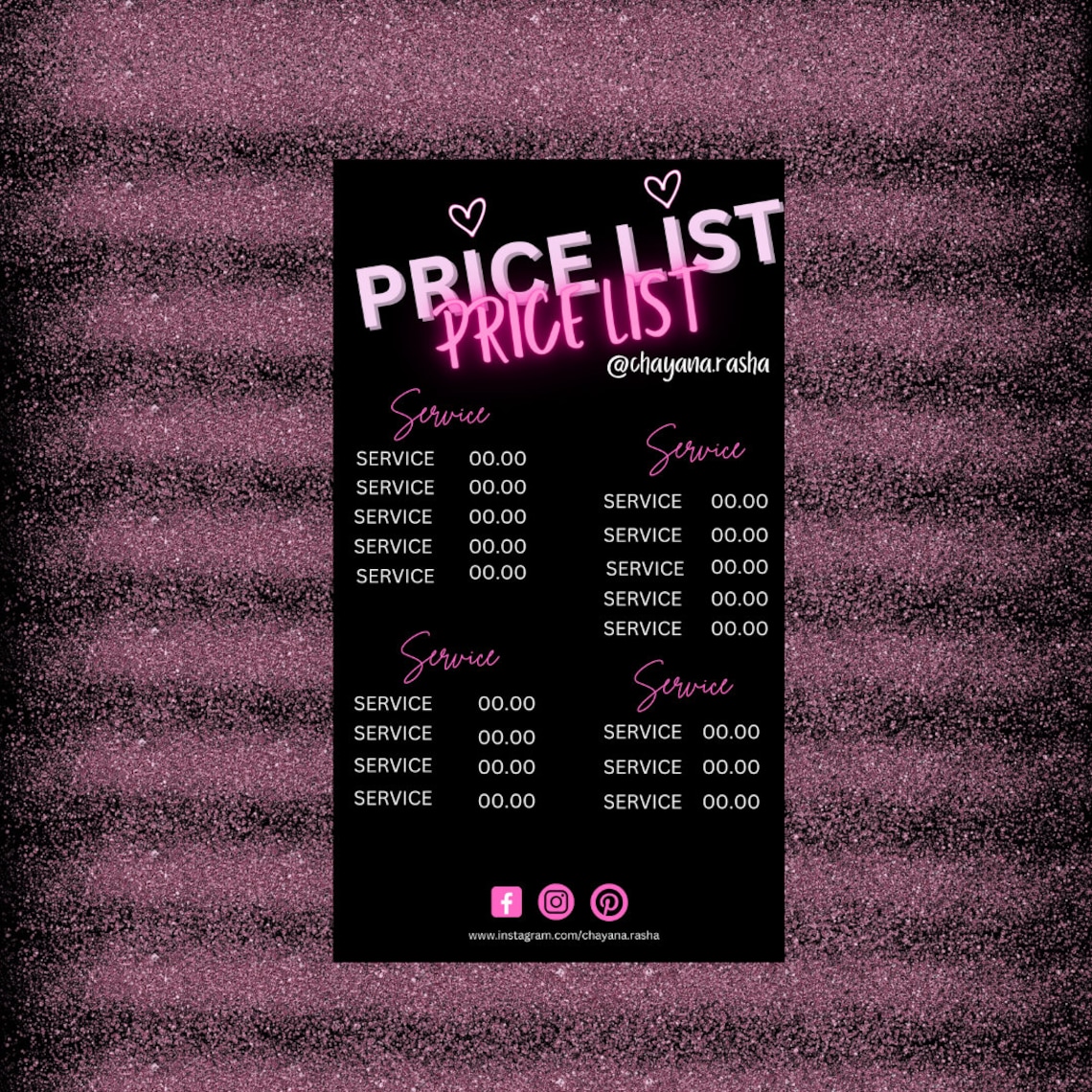 Price List Template, Price List Flyer, Price List, Hair Price List ...