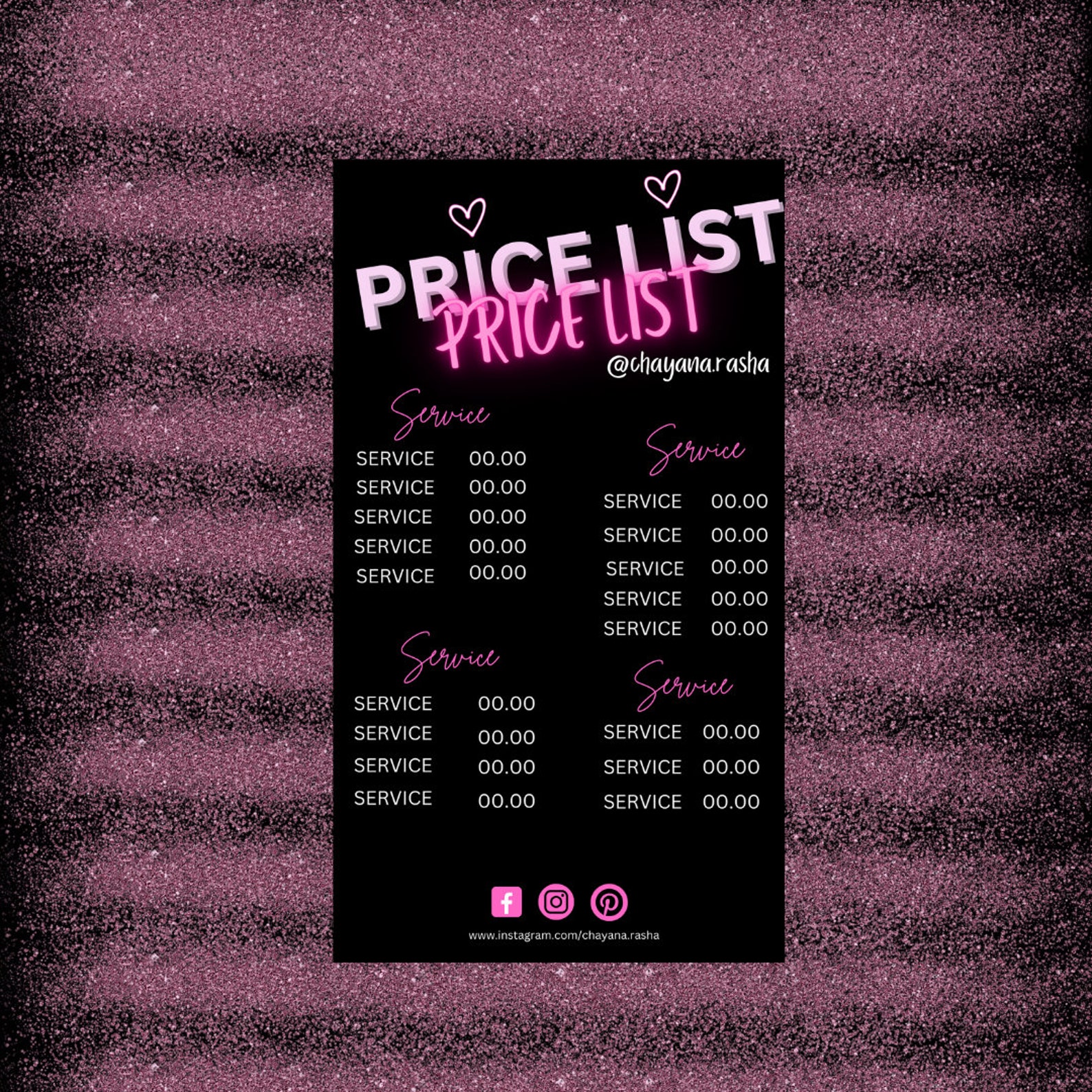 Price List Template, Price List Flyer, Price List, Hair Price List ...