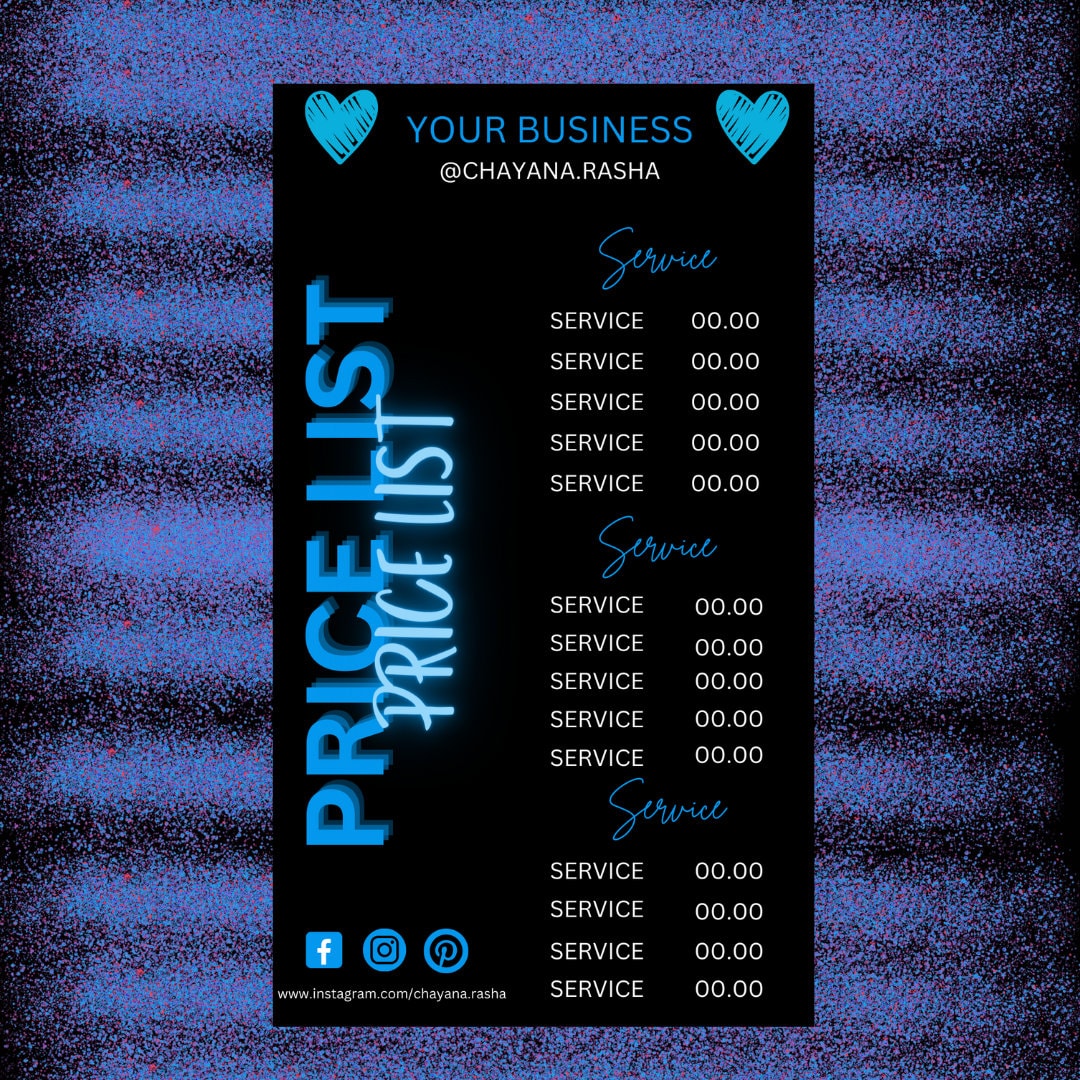Price List Template, Price List Flyer, Price List, Hair Price List, Wig ...