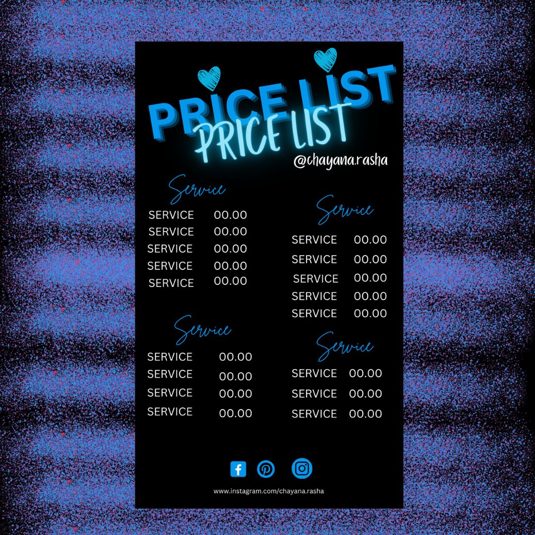 Price List Template, Price List Flyer, Price List, Hair Price List, Wig ...