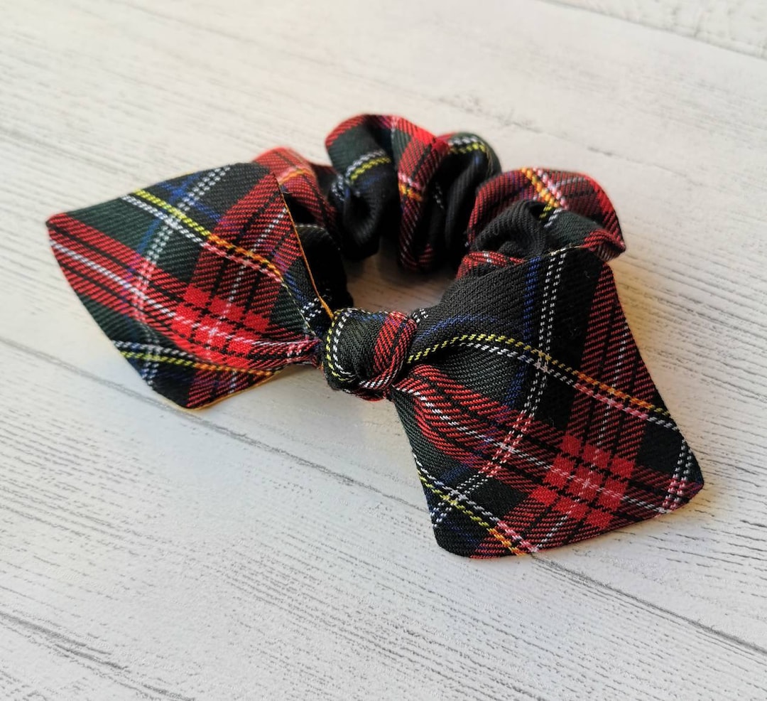 Tartan Scrunchie With Bow - Etsy