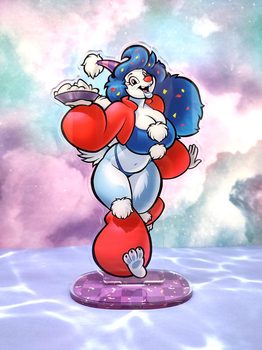 FLUFFERS the Clown Dog Acrylic Standee - Etsy