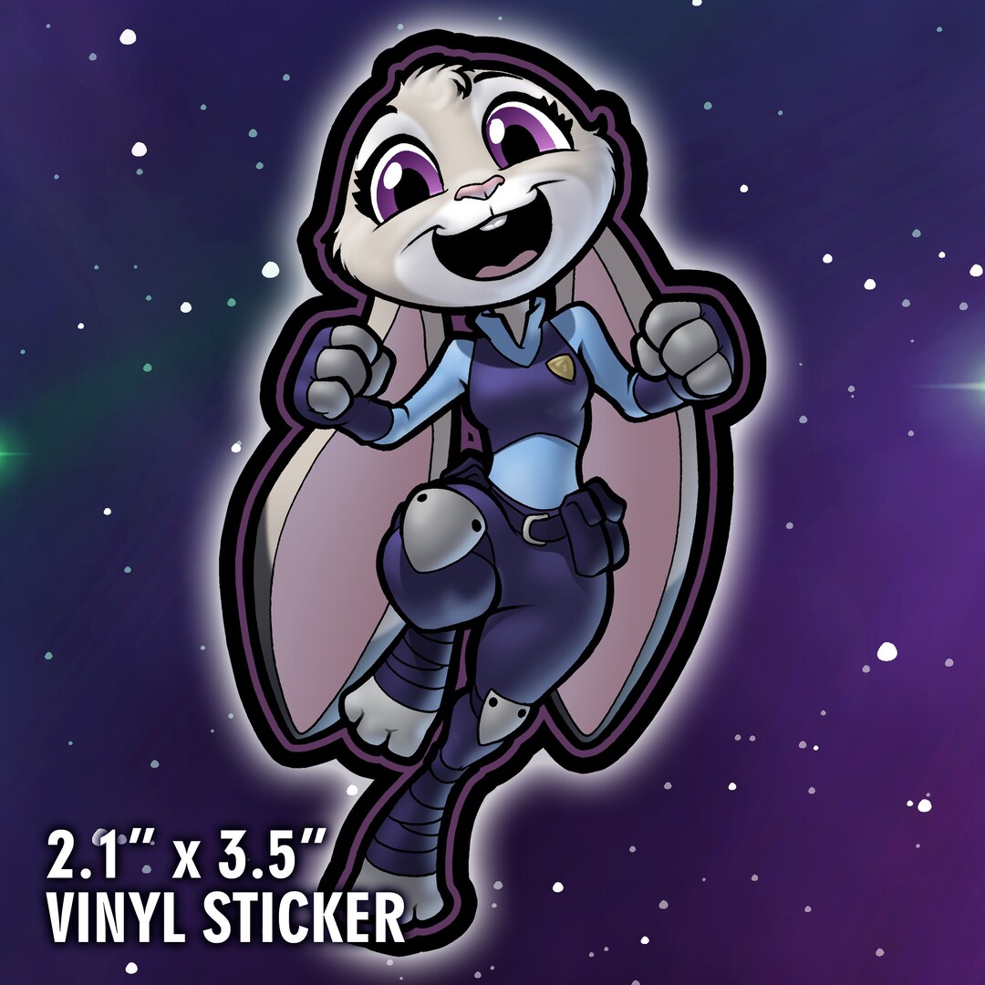 HOT-FUZZ BUNNY Sticker - Etsy