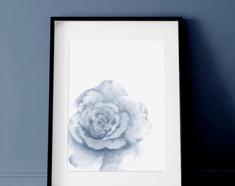 Blue Rose Print - Etsy