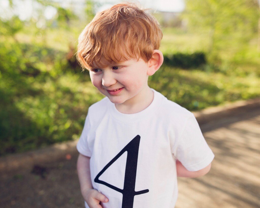Number Shirt Number Four Number Four Shirt Kids Birthday - Etsy