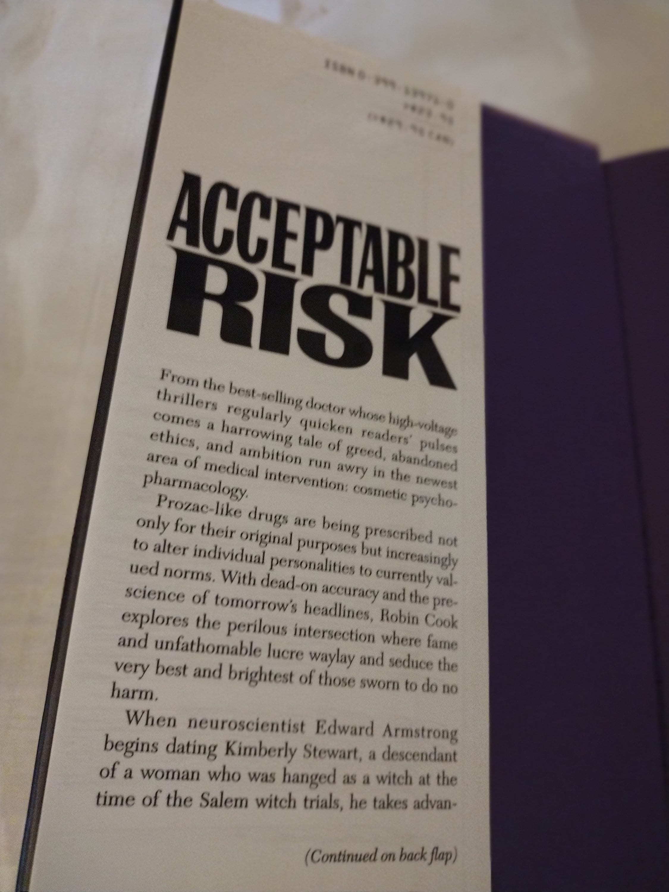 Robin Cook Acceptable Risk and Intervention - Etsy