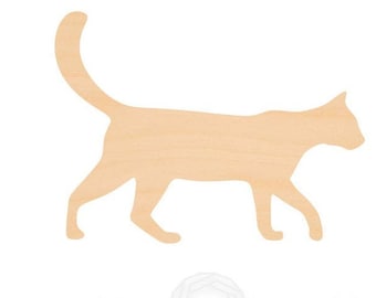 Happy Kitten Cutout Shape, Cat Cutout Shape, Wooden Cat Cutout ...