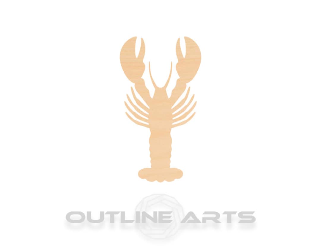 Lobster Wood Cutout: Unfinished Birch - Coastal Craft Shape - Etsy