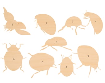 Ladybug Shape Unfinished Wood Cutouts DIY Crafts Variety of Sizes ...