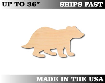 Unfinished Wooden Badger Shape Animal Wildlife Craft From 1 up to 46 ...