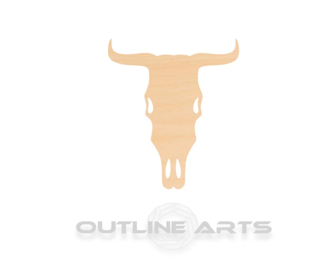 Cow Skull Cutout: Birch Wood Craft Shape (unfinished, Laser Cut) - Etsy
