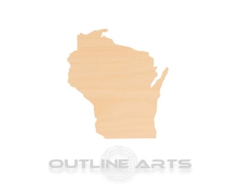 WI Wisconsin Wood Cutout Small Shapes for Projects or Other Use - Etsy