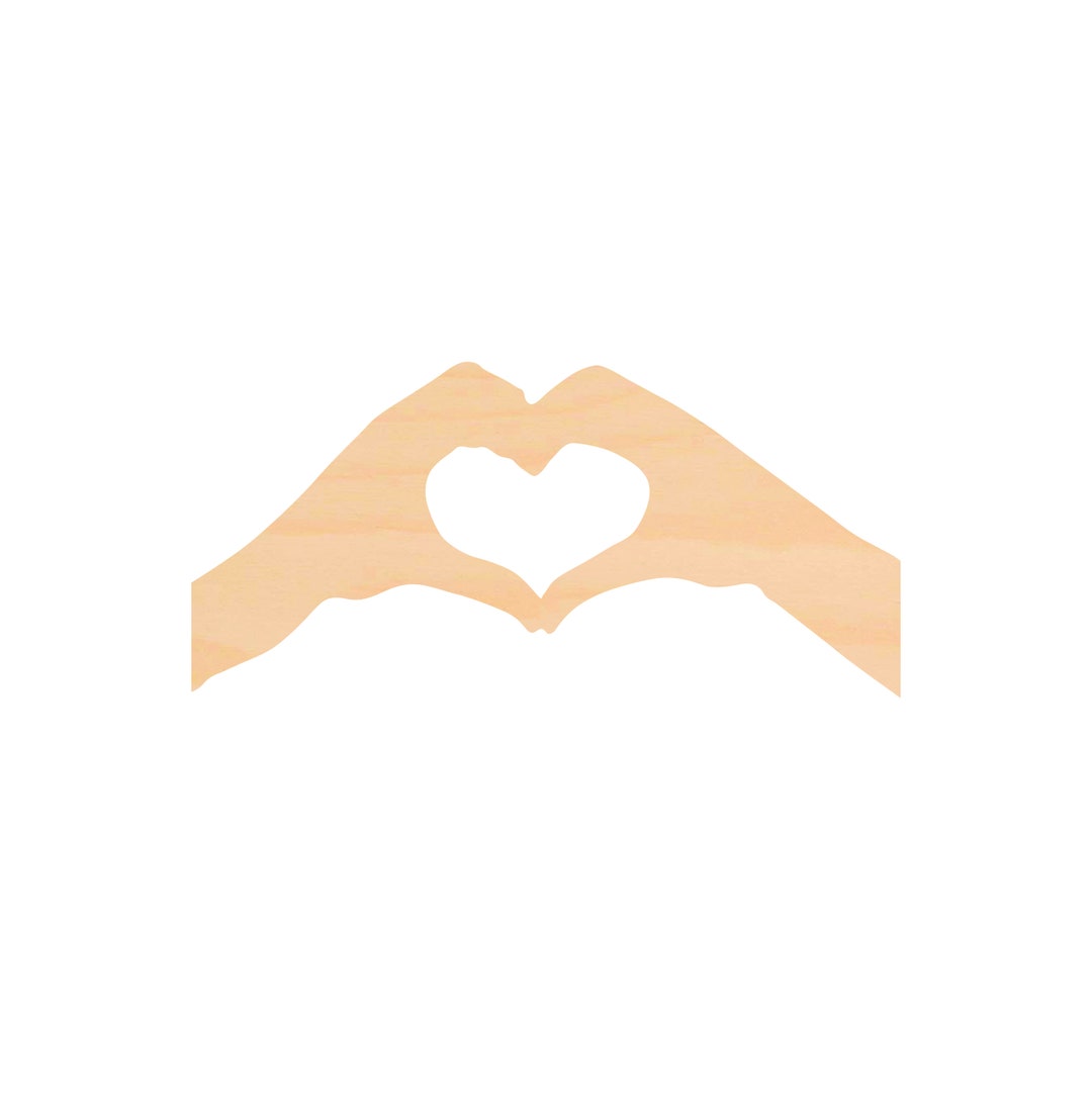 Unfinished Wooden Hand Heart Craft Shape - Etsy