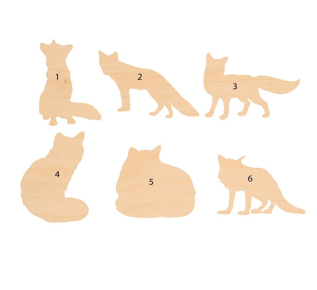 Unfinished Wooden Fox Craft Shape - Etsy
