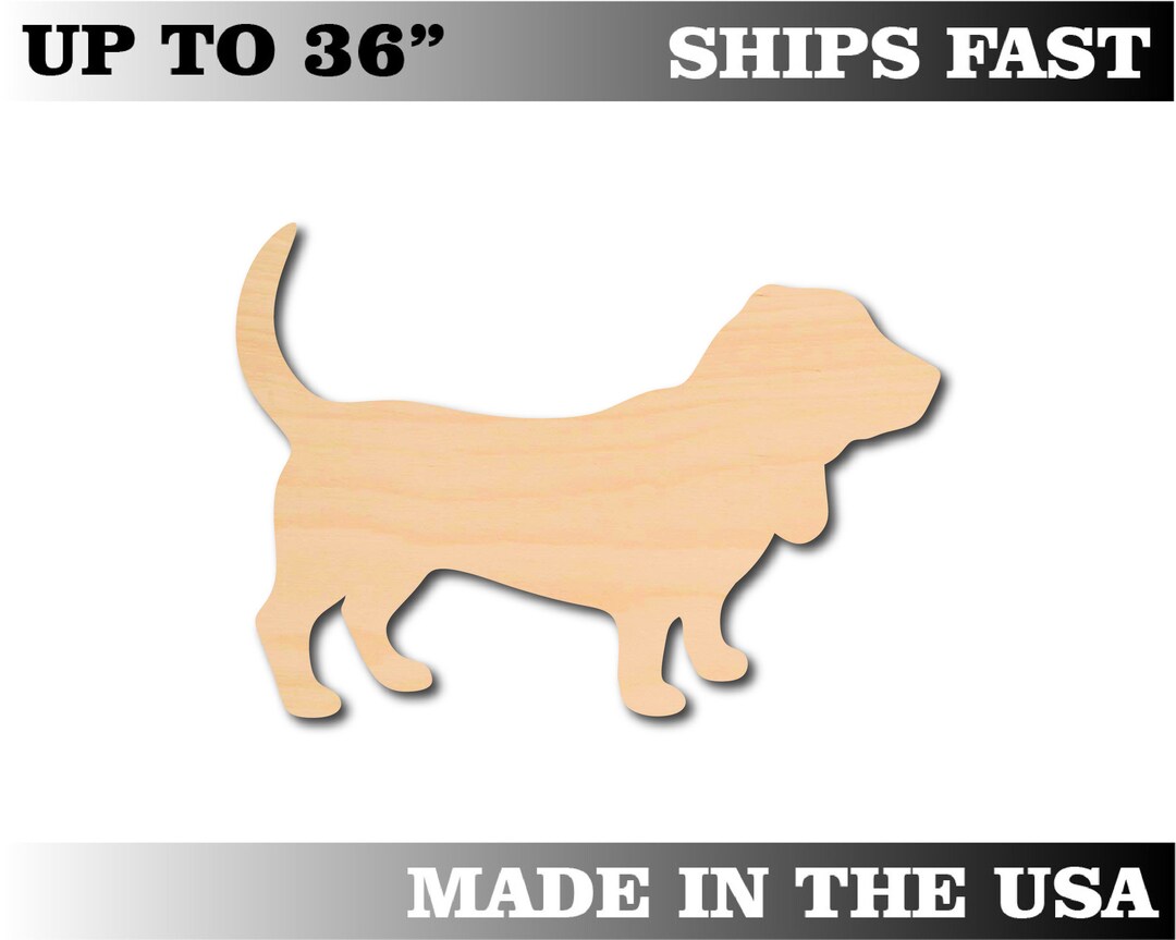 Unfinished Wooden Basset Hound Craft Shape - Etsy