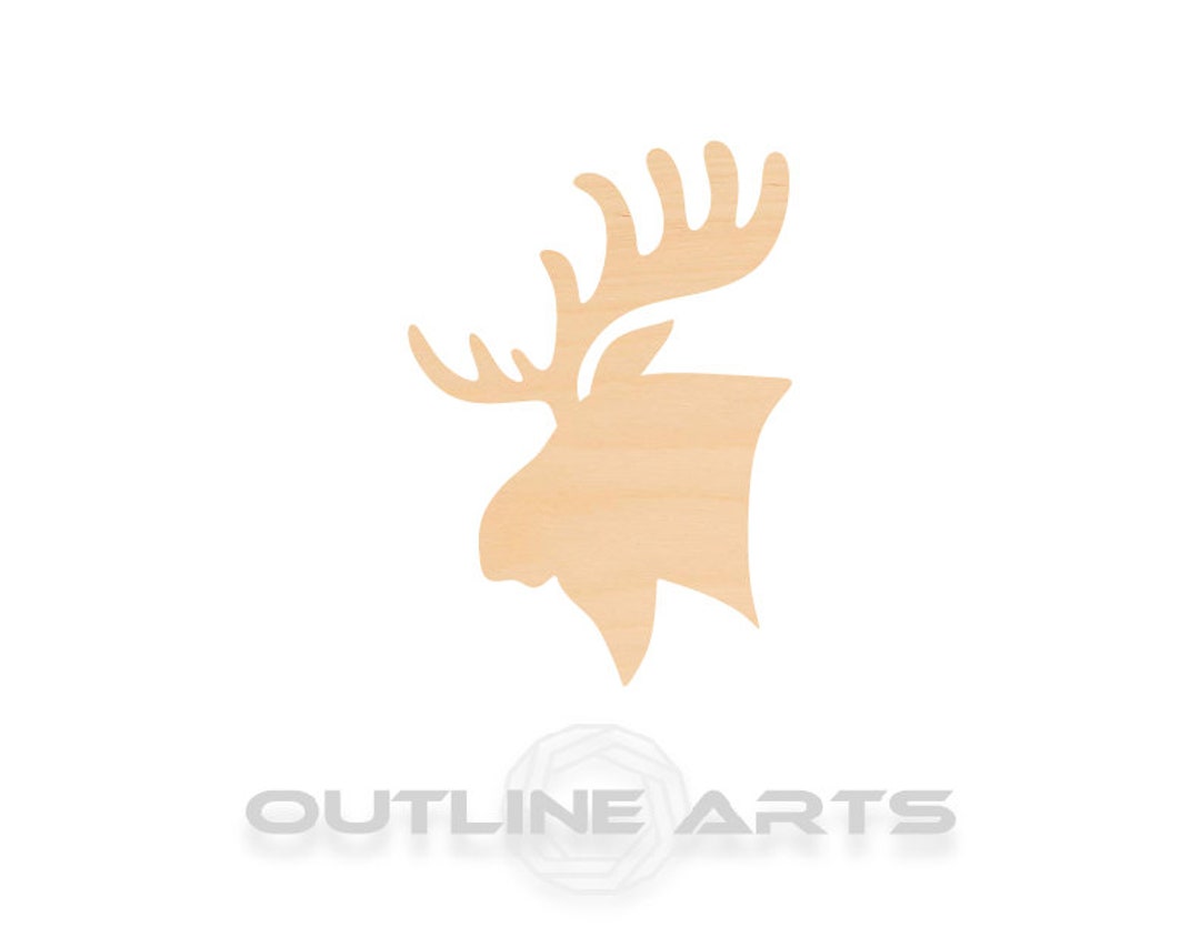 Moose Head Wood Cutout: Birch Craft Shape (unfinished, Multiple Sizes ...
