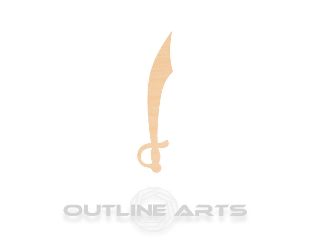 Unfinished Wooden Cutlass Craft Shape - Etsy
