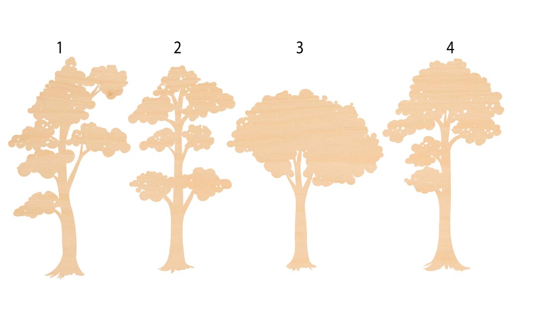 Birch Wood Tree Cutouts, Unfinished Craft Shapes (multiple Sizes) - Etsy