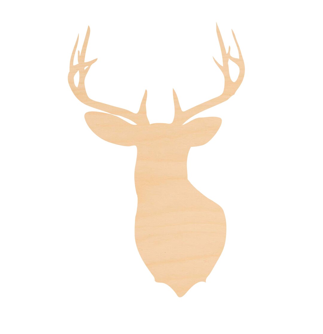 Birch Wood Deer Head Cutout: Laser-cut Unfinished Shape - Etsy