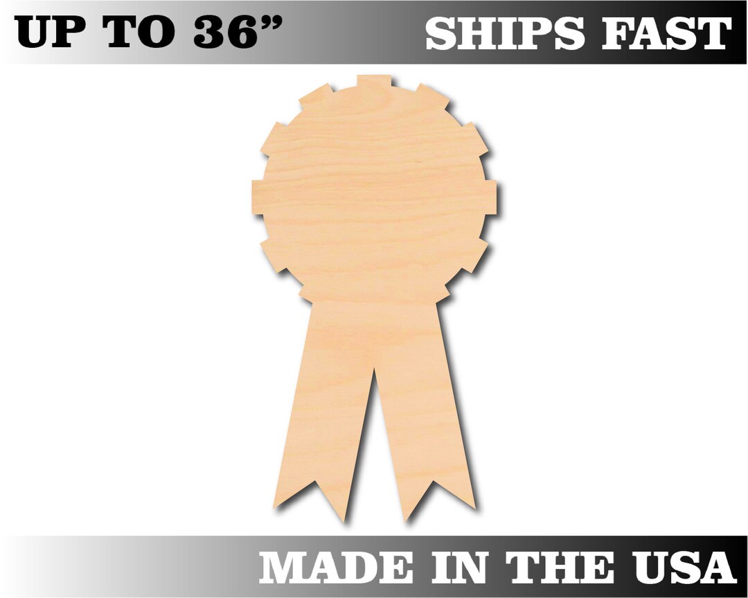 Unfinished Wooden Award Ribbon Craft Shape - Etsy