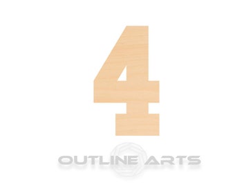 2 34 Wooden Number 4, Wood Number, 4, Cutout Shape, Silhouette, Gift ...