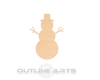 Wood Snowman Cutout, Wooden Snowman Shape, Unfinished Wood Christmas ...