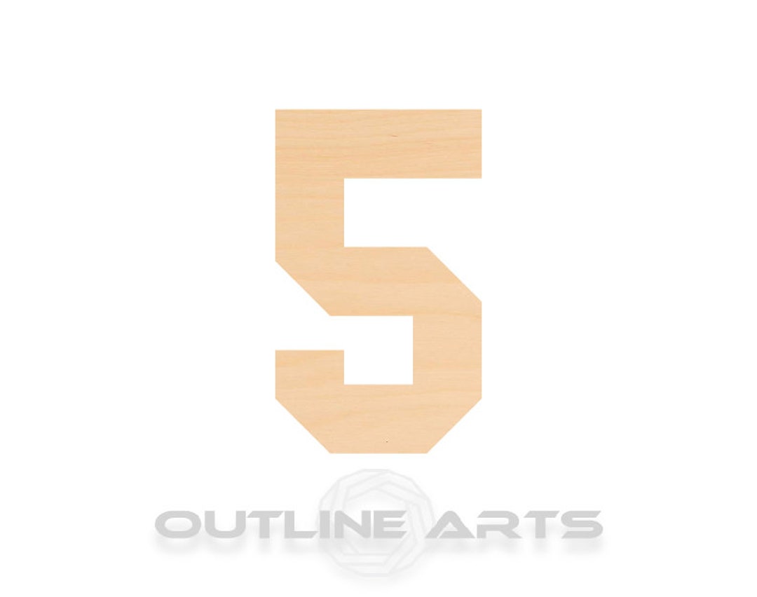 Unfinished Wooden Number 5 Craft Shape - Etsy