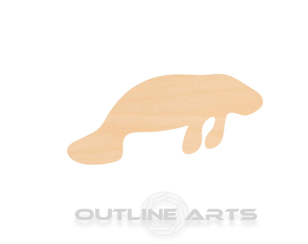 Manatee Wood Cutout: Birch Craft Shape (unfinished Laser Cut) - Etsy