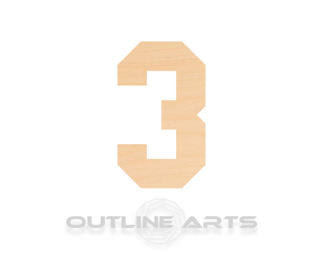 Unfinished Wooden Number 3 Craft Shape - Etsy