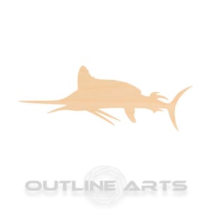 Marlin Wood Cutout: Laser-cut Birch Shape (unfinished Craft) - Etsy