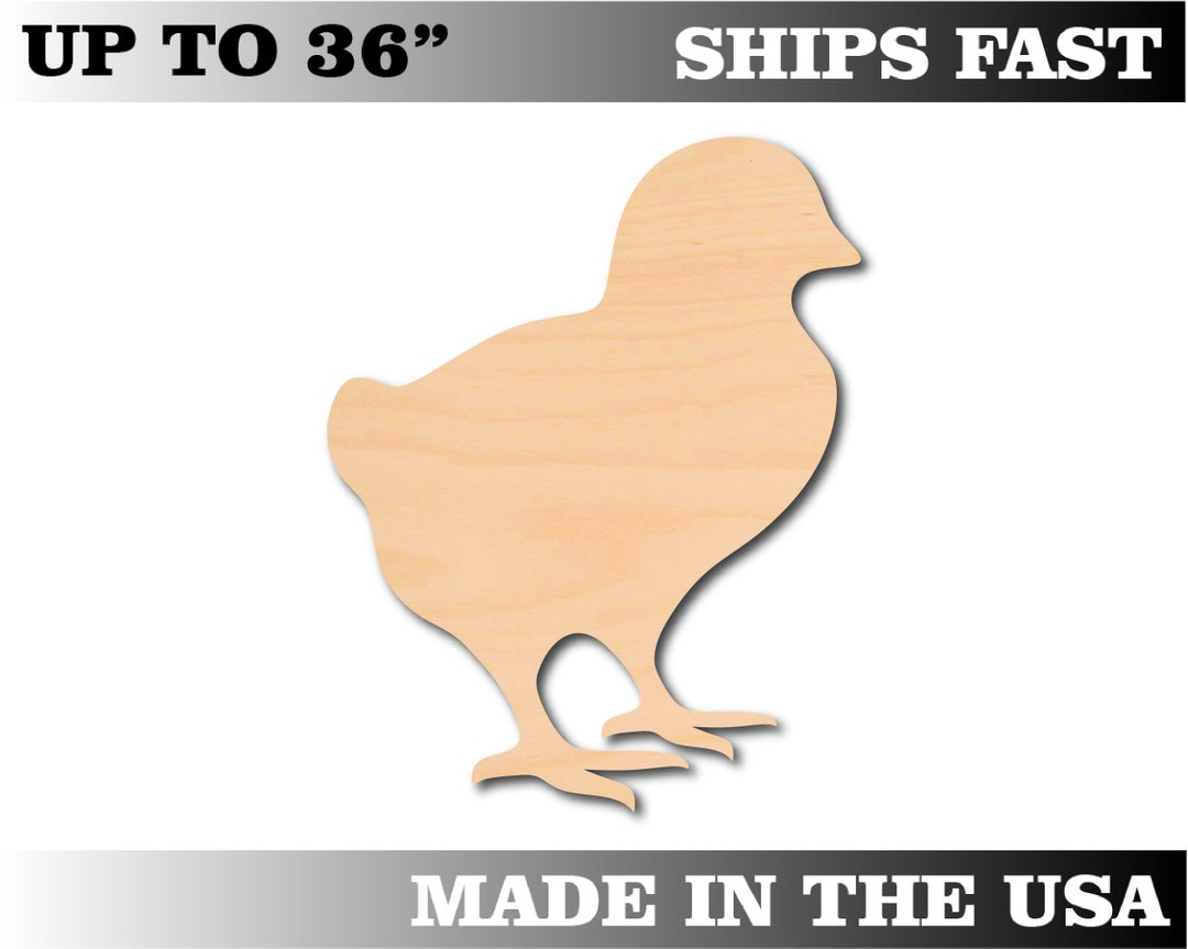 Baby Chick Wood Cutout, Birch Unfinished (laser Cut Craft Shape) - Etsy