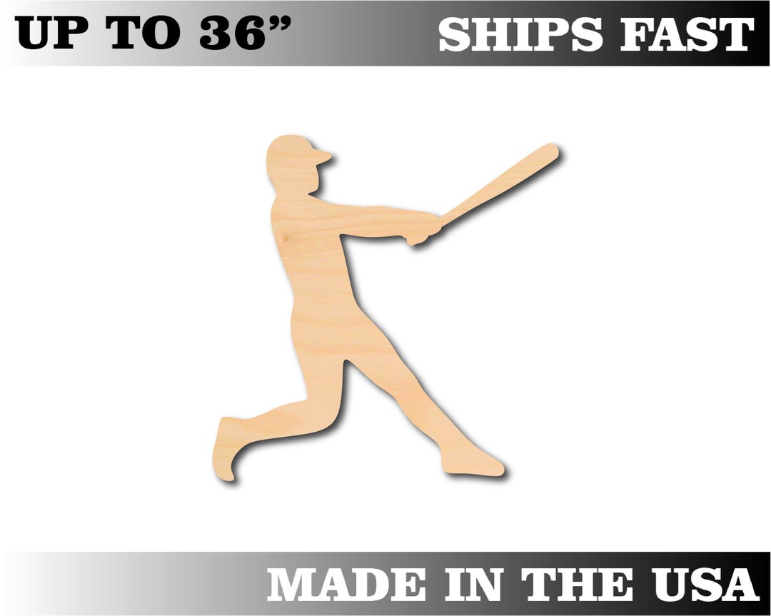 Unfinished Wooden Baseball Player Craft Shape - Etsy