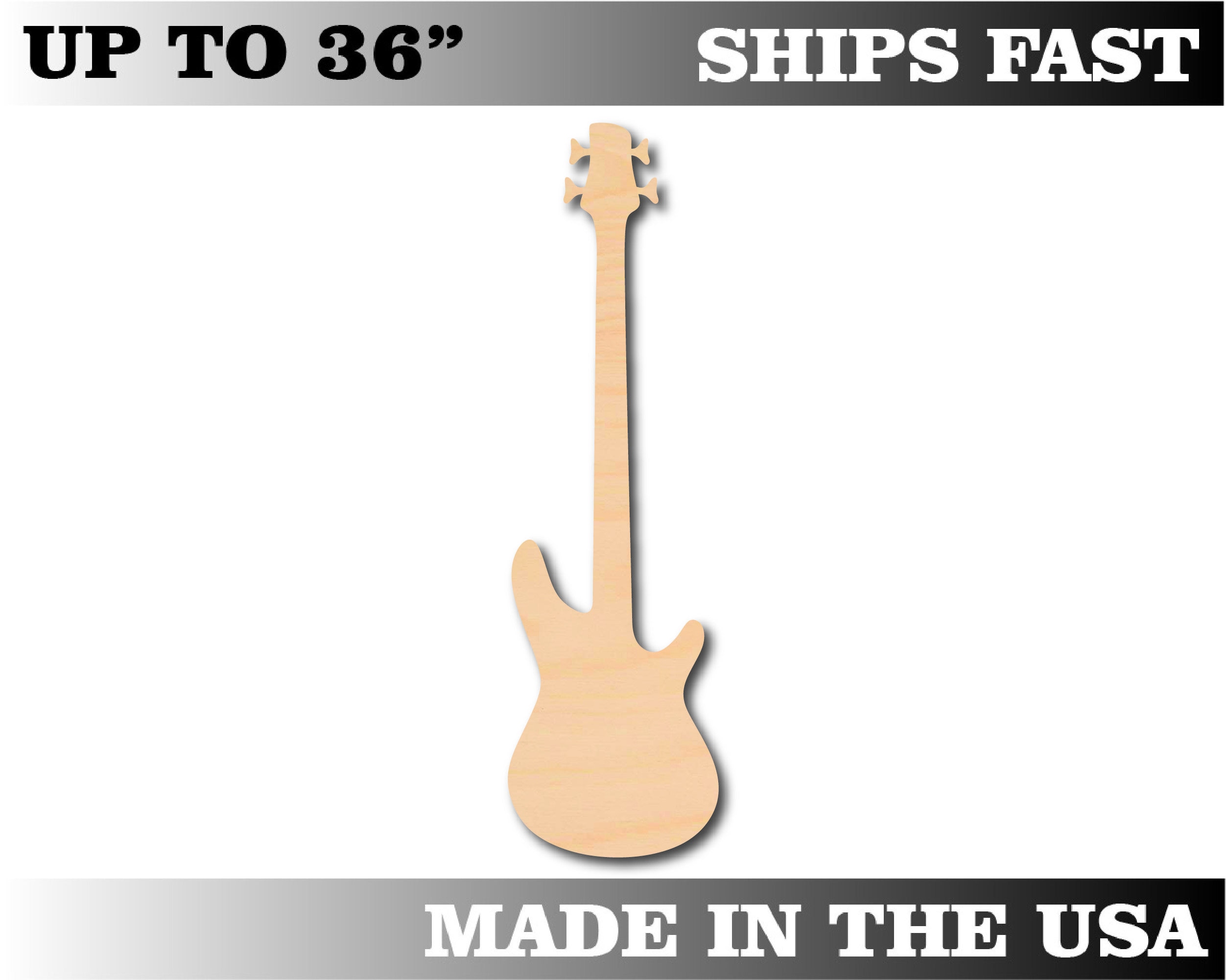 Unfinished Wooden Bass Guitar Shape Craft Supply Bulk | Etsy