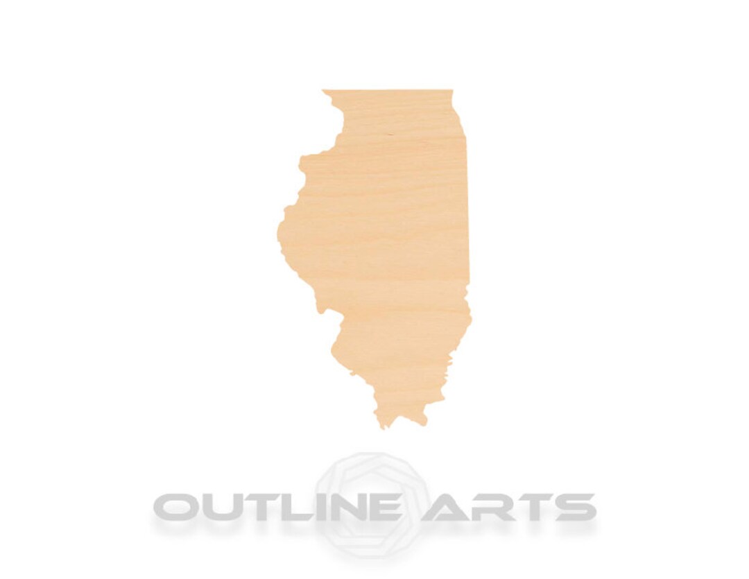 Unfinished Wooden Illinois Craft Shape - Etsy