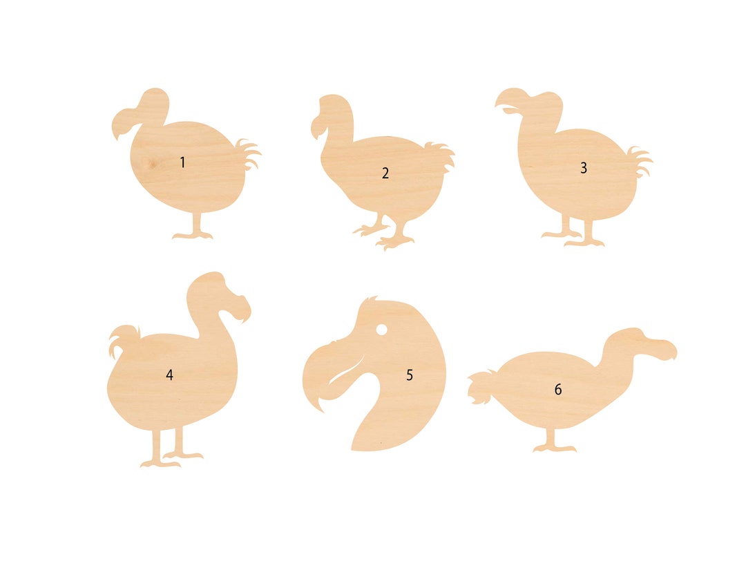 Dodo Bird Cutout: Birch Wood Craft Shapes (unfinished, Multiple Sizes ...