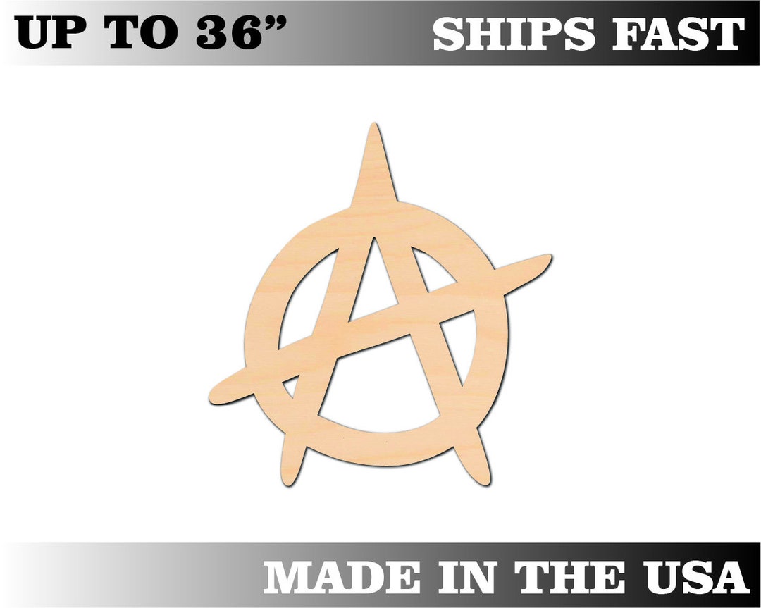 Anarchy Symbol Wood Cutout: Birch Craft Shape, Unfinished - Etsy