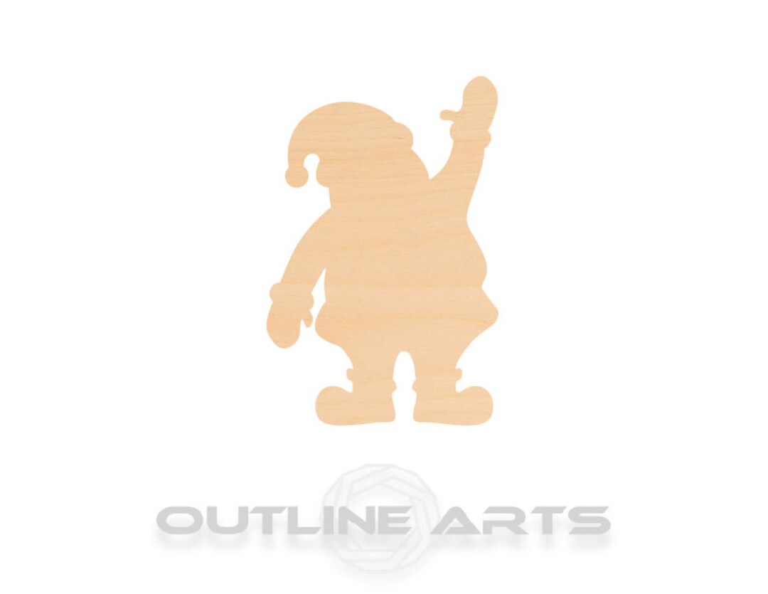 Santa Wood Cutout: Birch Craft Shape, Unfinished and Paintable - Etsy