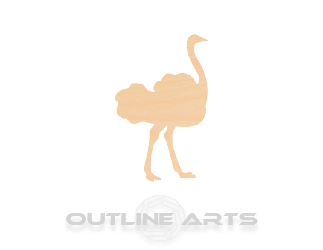 Ostrich Wood Cutout - Unfinished Birch Craft Shape - Etsy