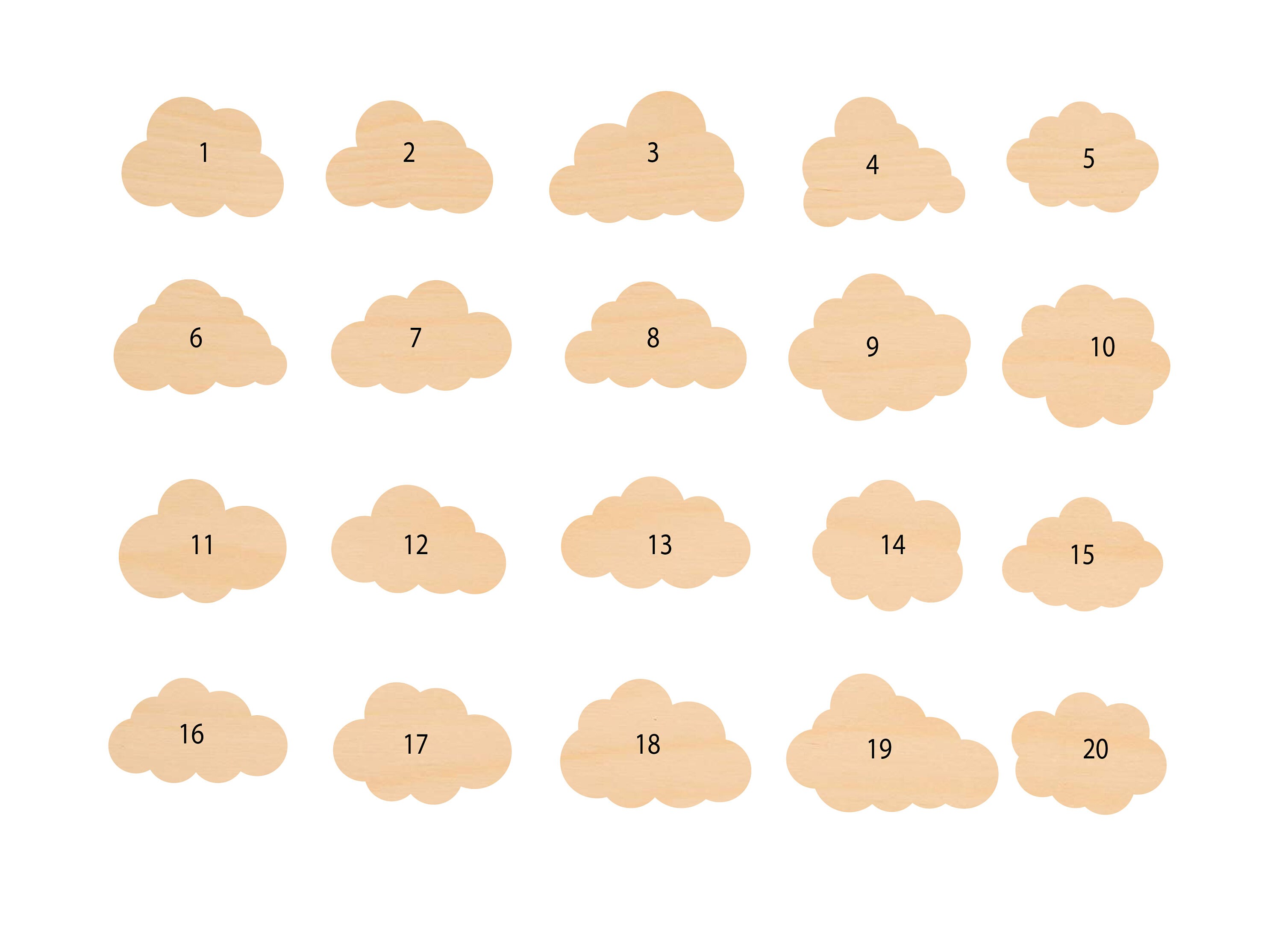 Cloud Wood Cutout: Natural Birch Shape - Unfinished Craft Supply - Etsy