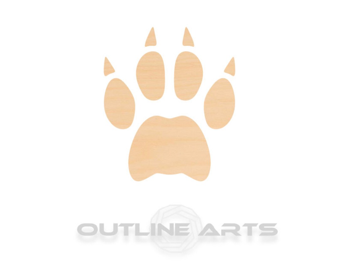 Bobcat Paw Print Wood Cutout, Birch (unfinished Craft Shape) - Etsy